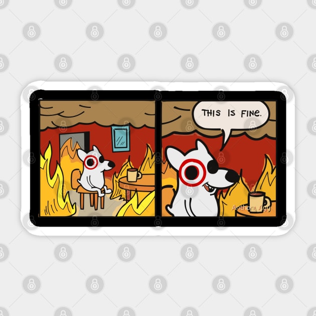 This Is Fine Meme This Is Fine Meme Sticker Teepublic